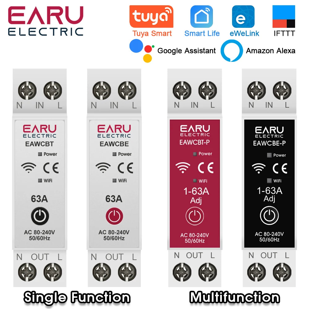 Tuya eWeLink MCB WiFi Smart Circuit Breaker 1P+N 63A Time Relay Switch – 54 Energy - Renewable ...