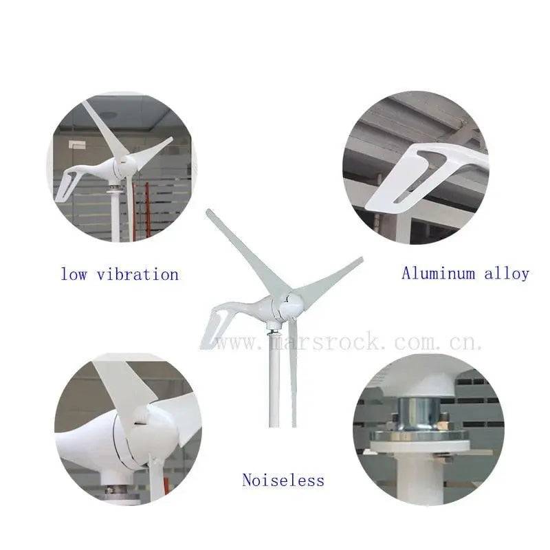 Wind Turbine Generator 400/600W small windmill 12/24V dc charge ...