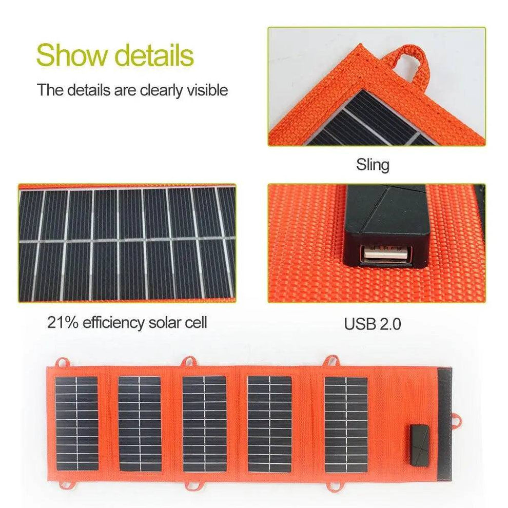5W Portable Solar Panel Charger 5V 1A USB Out- No Batt for Outdoors ...